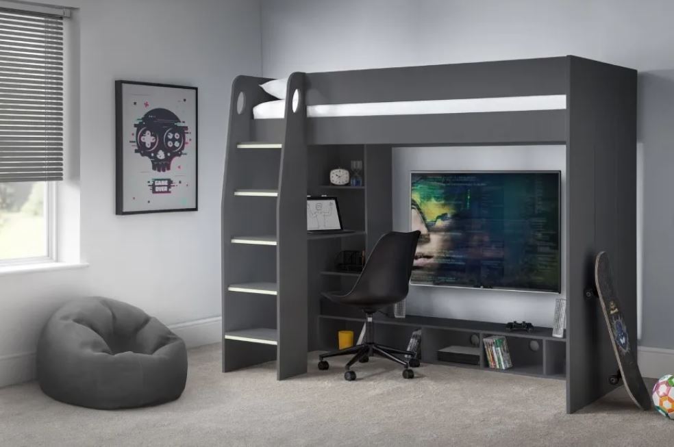 "X" Gaming Bed with Desk - Homeco