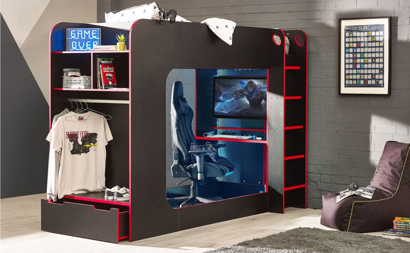 Gaming pod bunk bed - Homeco